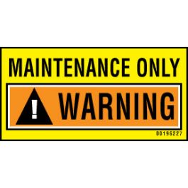 Warning/Maintenance Label, 00196227