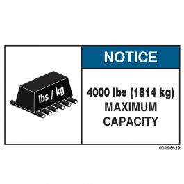 4000 LBS Capacity Label